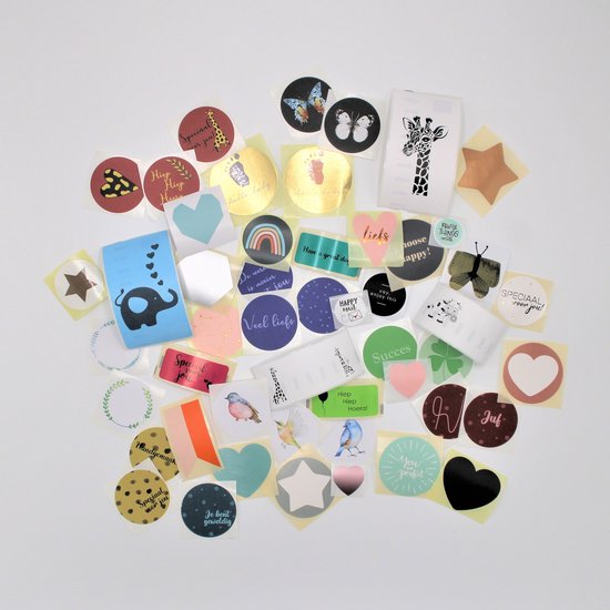 Stickermix 50 stuks verschillende stickers en formaten cadeau ...