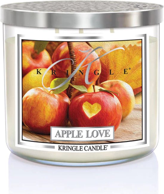 Kringle Candle ' Apple Love' - Bougie parfumée à 3 mèches - 45+ heures ...