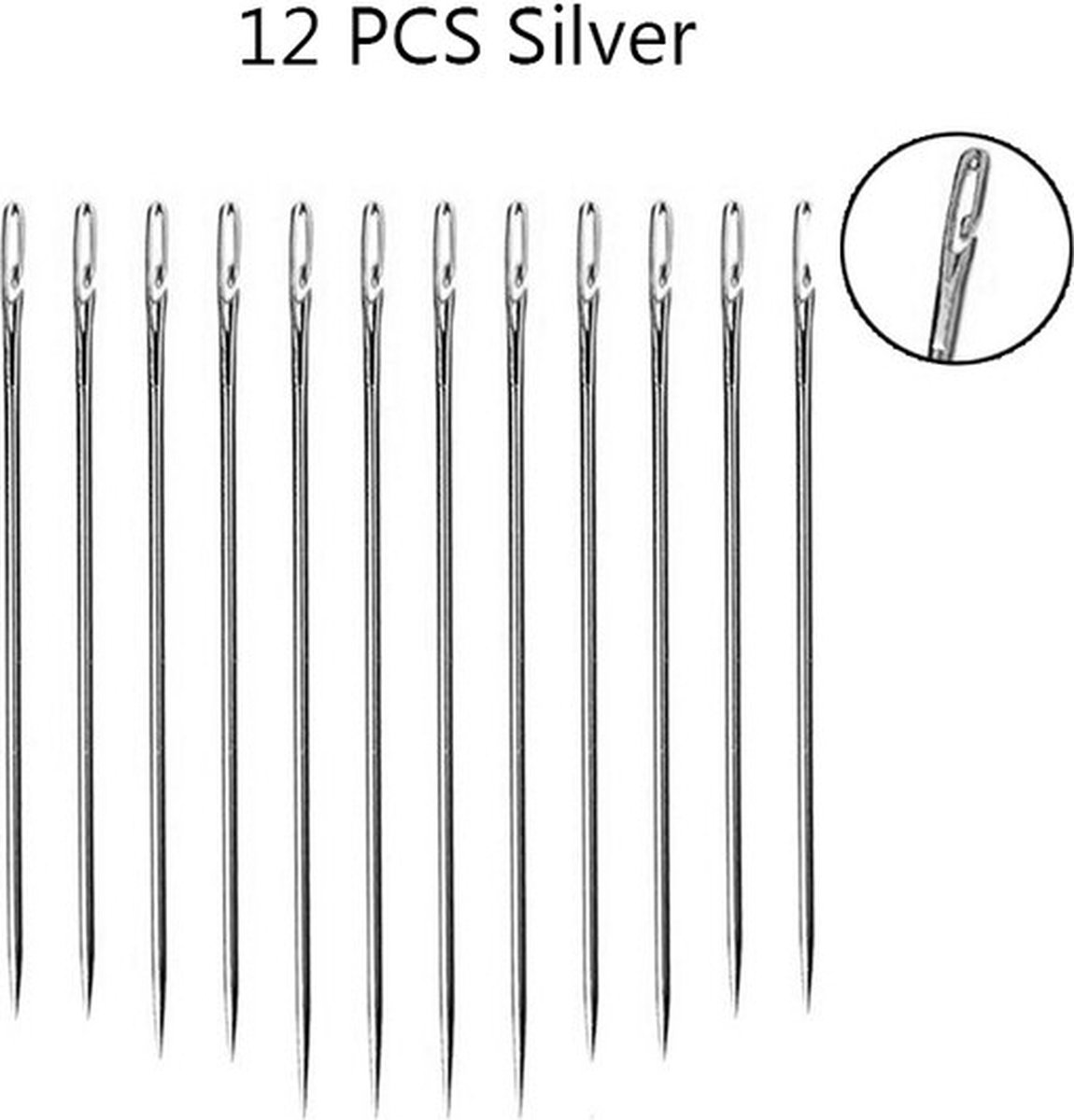 10 Stuks Self Threading Naalden Rvs Ouderen Naald-Side Gat Blind Naald ...