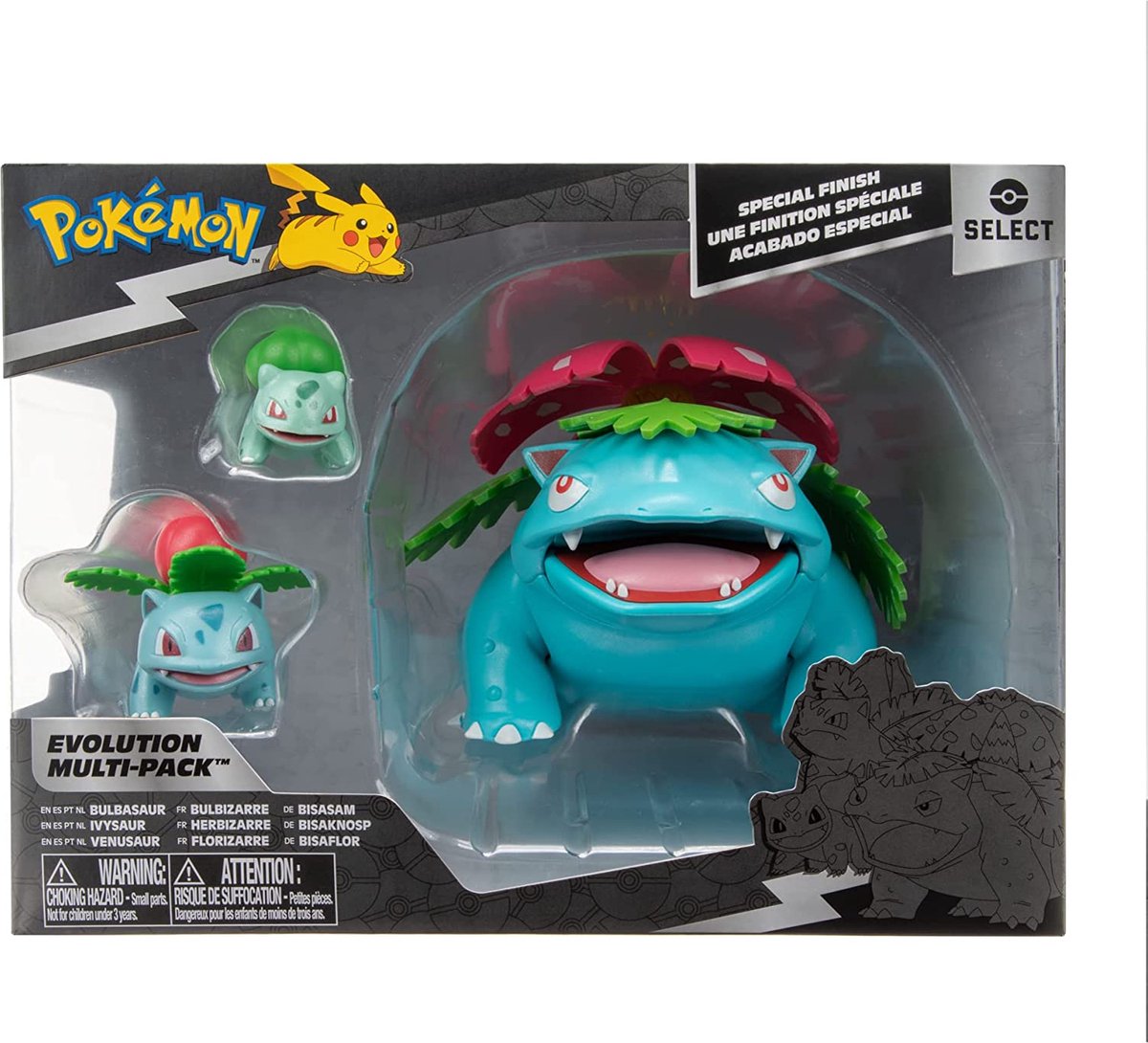 Pokémon Evolution Multi Set - 5 cm Bulbasaur, 7.5 cm Ivysaur, 30 cm ...