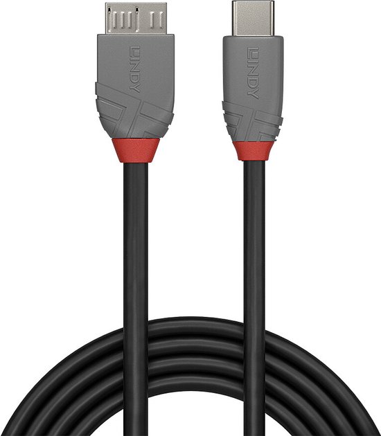 Lindy 2 m USB 3.2 Type C naar Micro-B-kabel, Anthra Line | bol.com