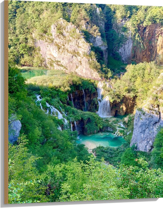 WallClassics - Hout - Park met Watervallen en Veel Begroeiing - 75x100 ...