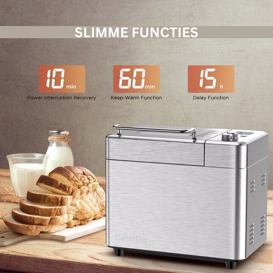 Liv's Broodbakmachine - Broodmachine - 1000g - 600W - Zwart | bol