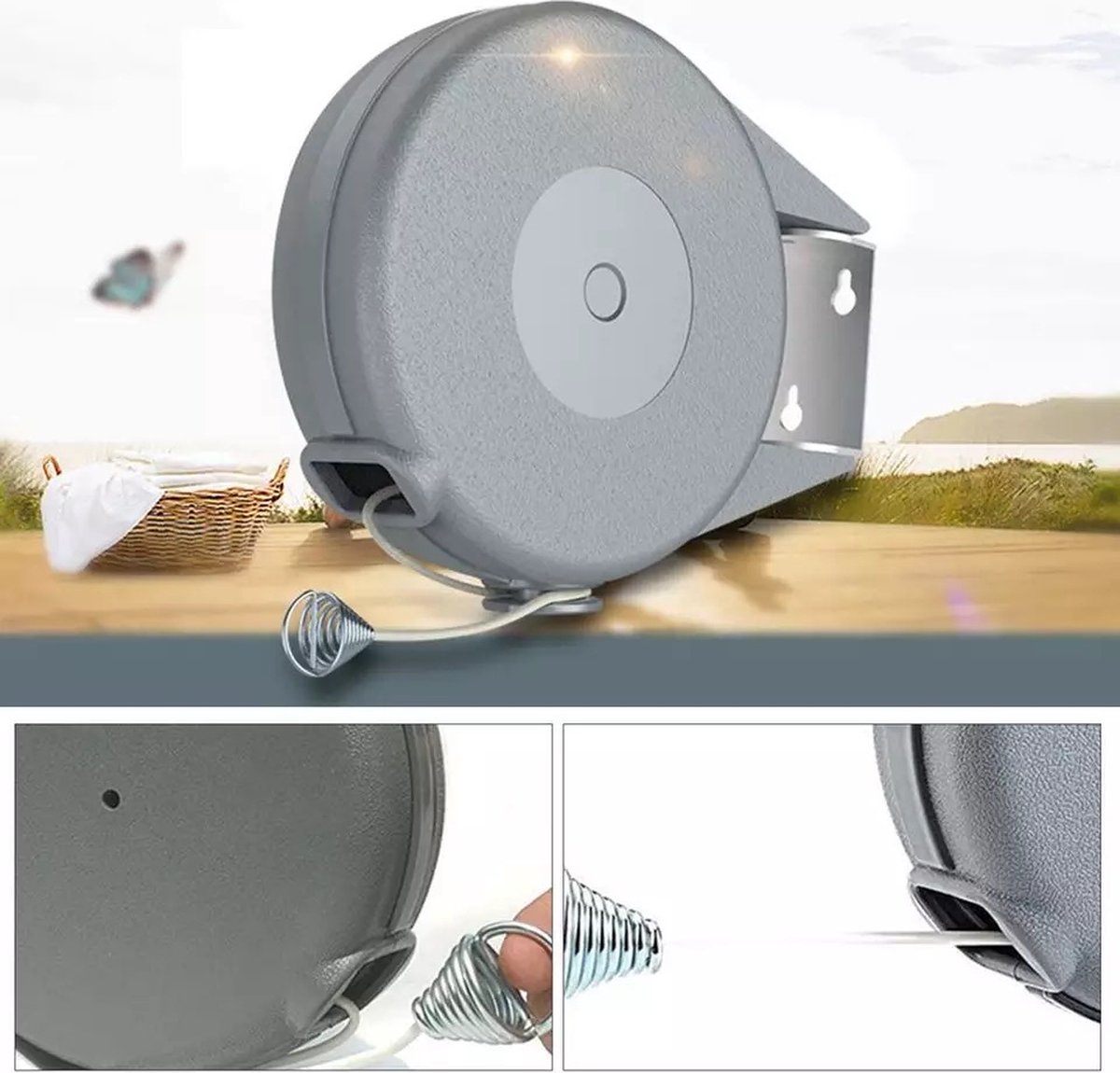 Waslijn uittrekbaar - Waslijndraad - 12 meter - Wasdraad - Uittrekbare ...