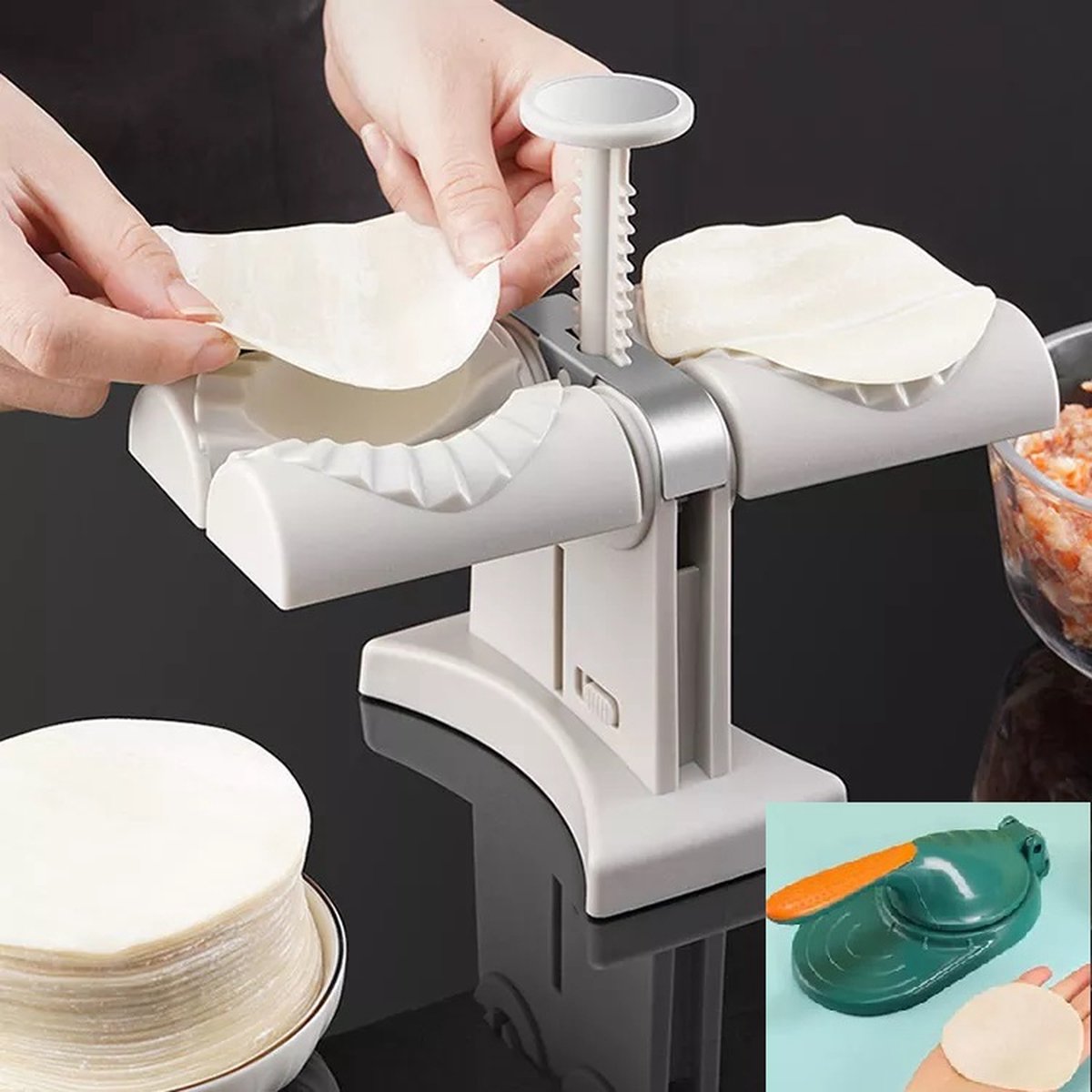 Dumpling maker- Ravioli maker - Pastei makerset-Set voor 2 dumplings ...