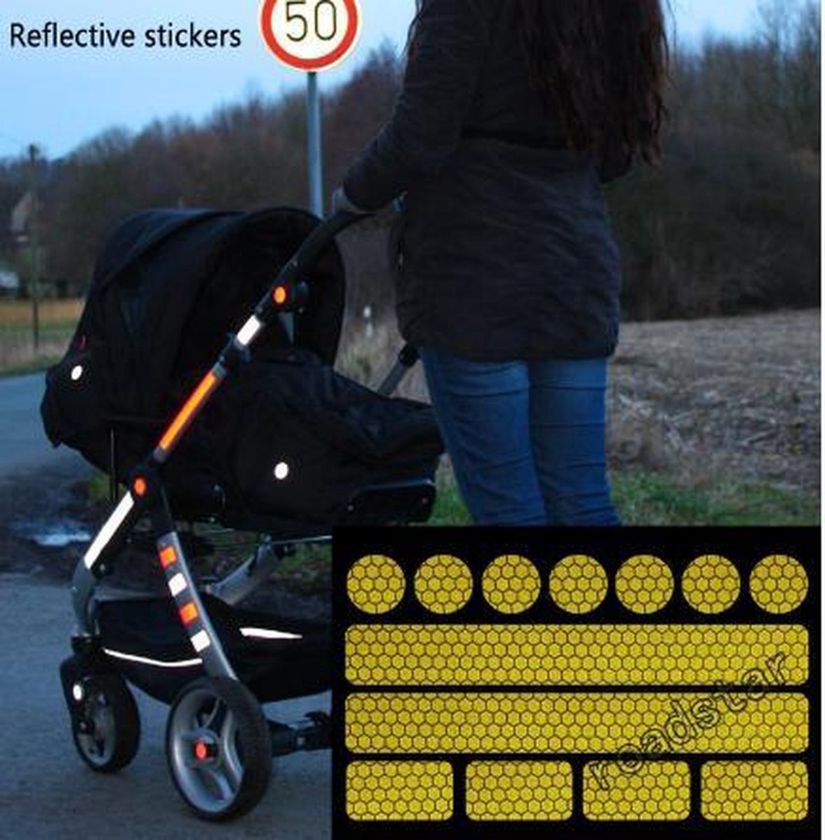 Reflecterende Veiligheids stickers - geel - Reflectie tape voor in het ...