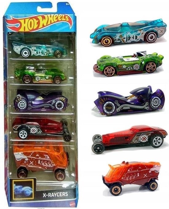 Hot Wheels - X-Raycers - HFV81 - 5 auto's - Mattel | bol.com