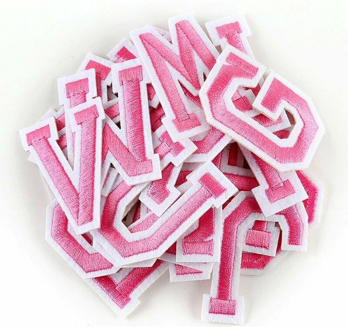 Strijkembleem Alfabet (26) - stof en strijk embleem - ROZE - Letters ...