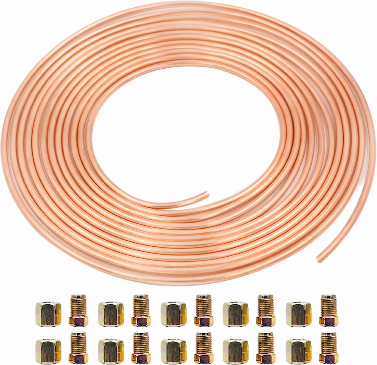 7.5m - koperen gecoate Remleiding Set - 4.75cm - Complete Vervangende ...
