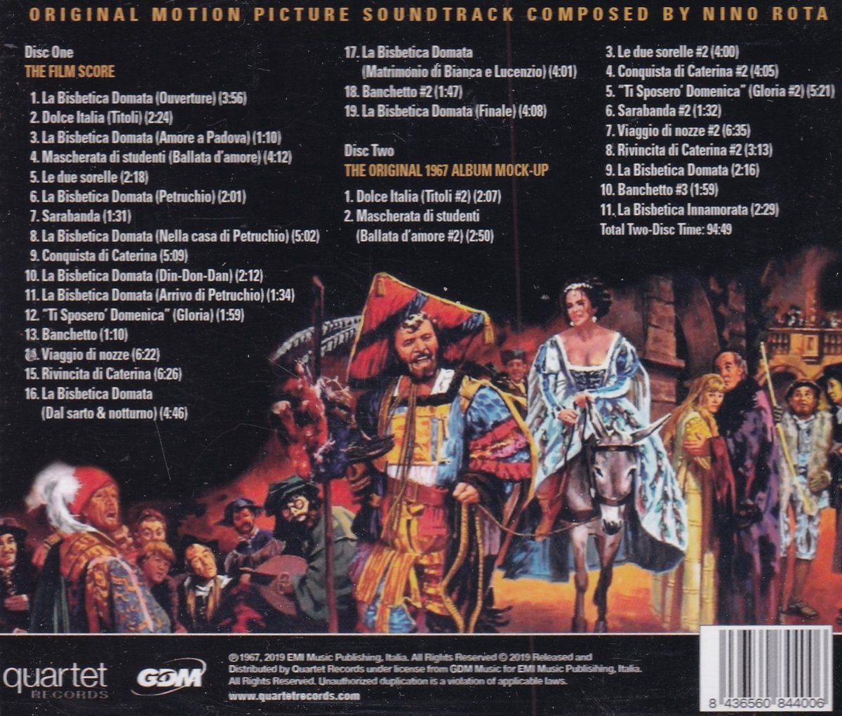 Taming of the Shrew [1967 Original Score], Nino Rota | CD (album ...