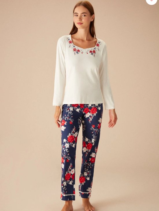 Suwen- Dames Pyjama Set - Homewear -Satijn Maat S | bol.com