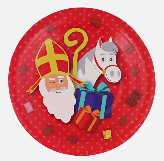 Sinterklaas Decoratie - Sinterklaas papieren borden - 15stuks - Wegwerp ...