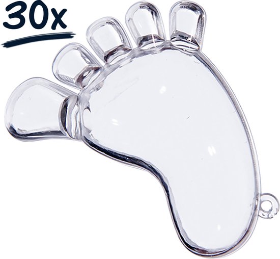 30st plexi plastic voet babyshower geboorte suikerbonen decoratie ...
