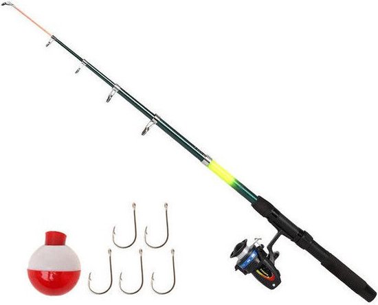 Visset - 1x vishengel 210 cm en 1x 115-delige vis accessoires koffer ...