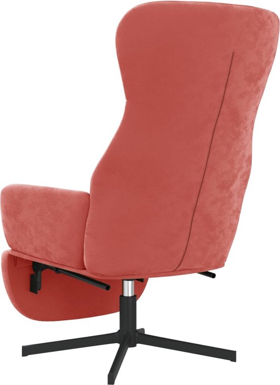Relaxfauteuil met voetenbank fluweel roze | bol.com