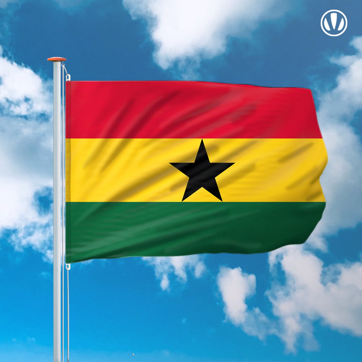 vlag Ghana 150x225cm - Spunpoly | bol.com