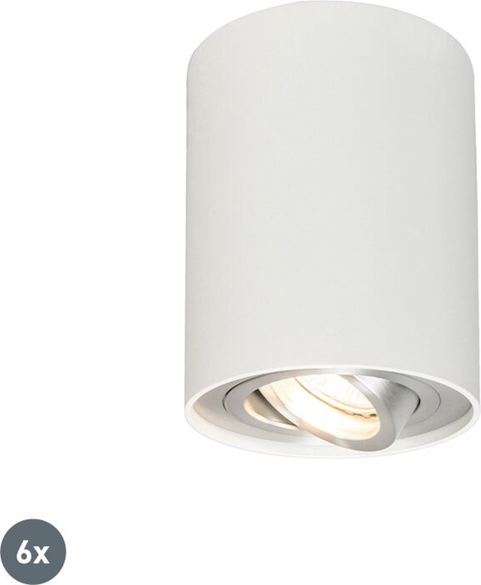 Lumière Spot Claral Wit - set van 6 opbouwspots - Ø9.5 cm - ronde ...