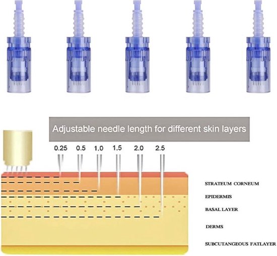 Dermapen Microneedling Cartridges - 12 opzetstukken - 12PIN - Screw ...