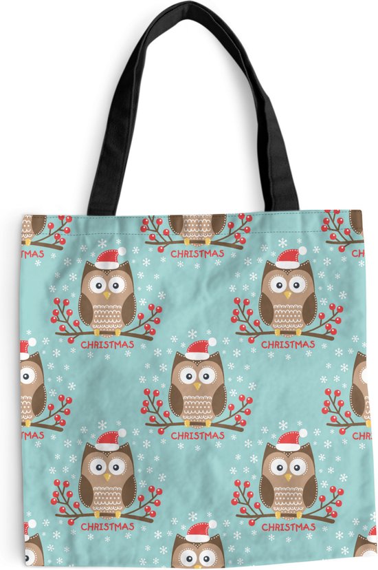 Schoudertas - Strandtas - Shopper Patronen - Uil - Kerst - 40x40 cm ...