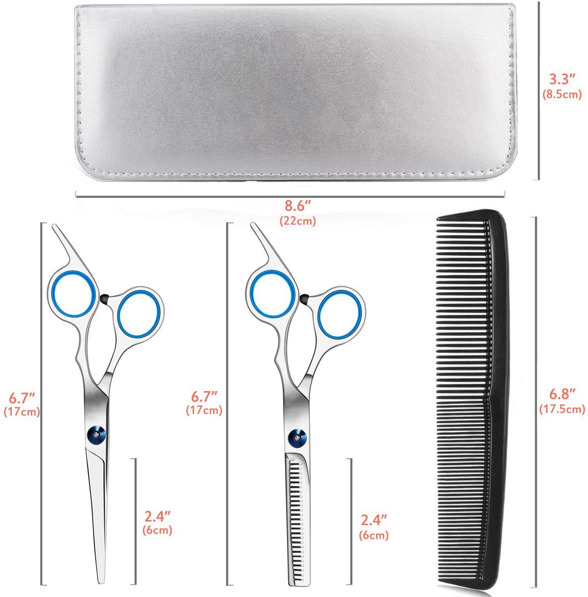 Hairdressing Scissors, Professional Stainless Steel Hair Scissors Set ...