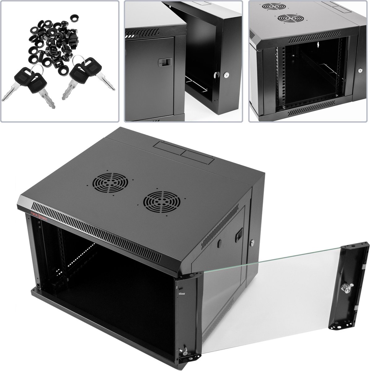 RackMatic - Armoire murale Rack 19" orientable 9U 600 x 550 x 500 mm ...