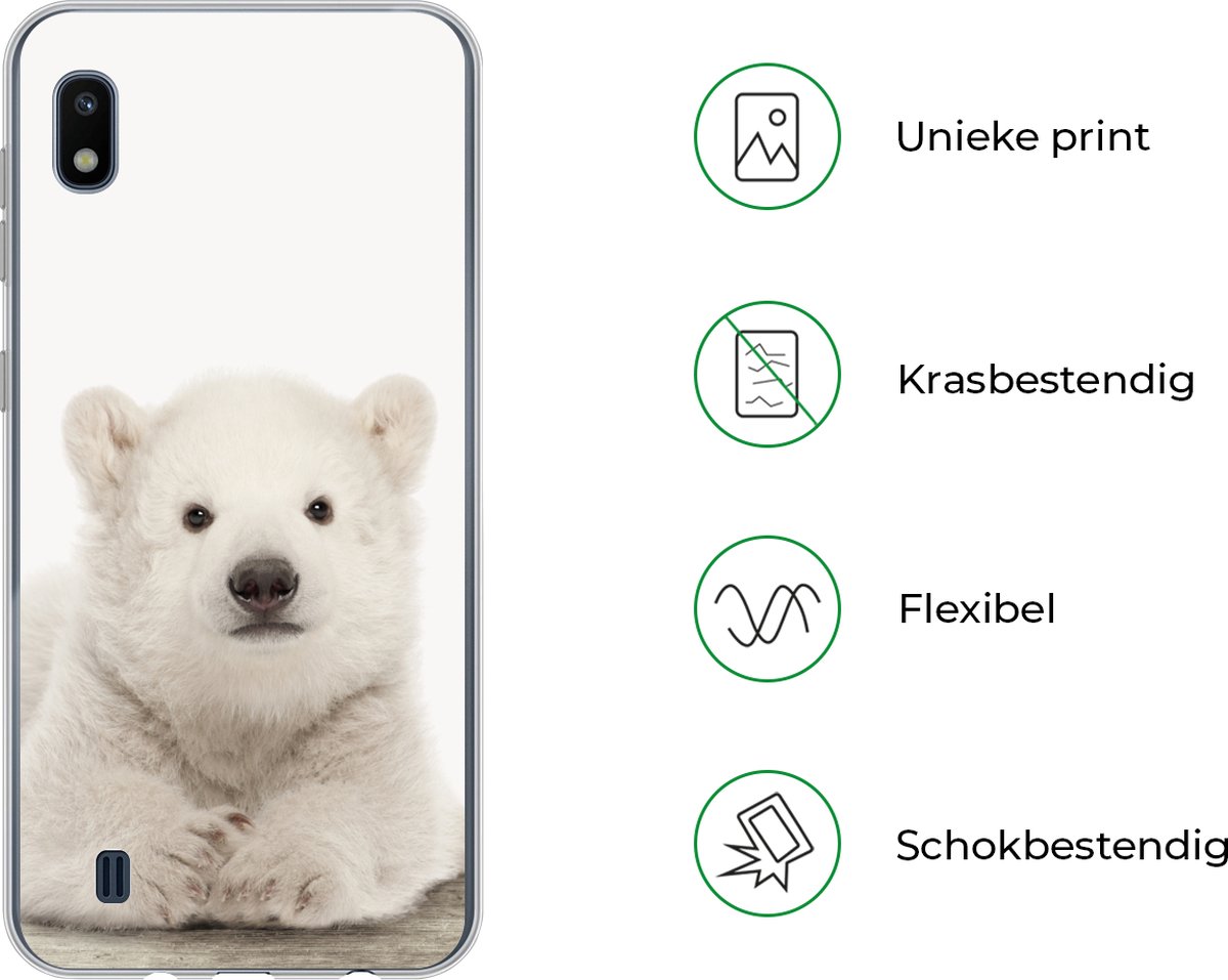 Samsung Galaxy A10 hoesje - IJsbeer jong - Baby ijsbeertje - Kinderen ...