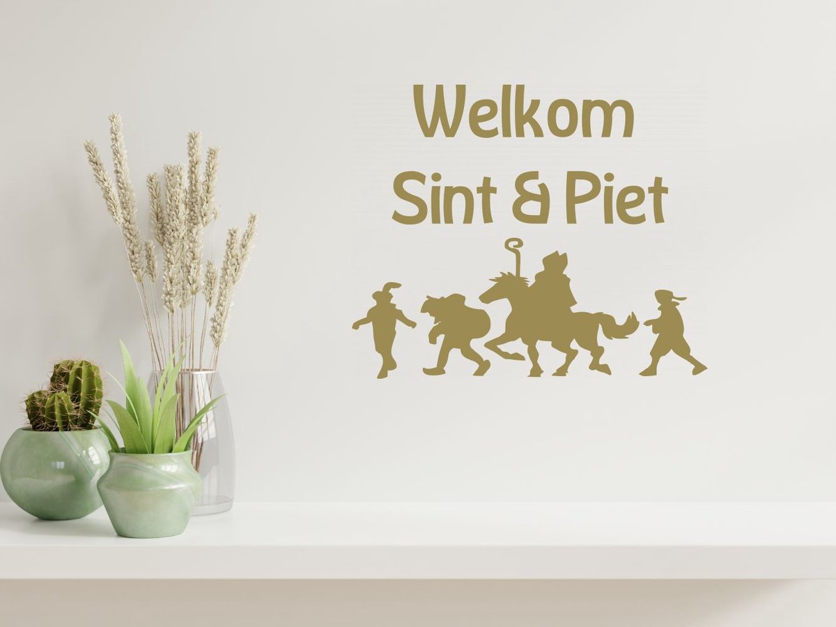 Stickerheld - Sticker Muursticker Welcome sint en piet - Salon ...