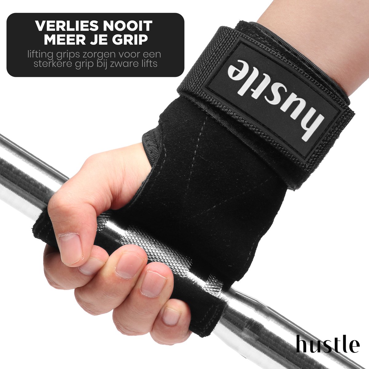 hustle Lifting Grips - Lifting straps - Lifting Hooks - Voor Fitness ...