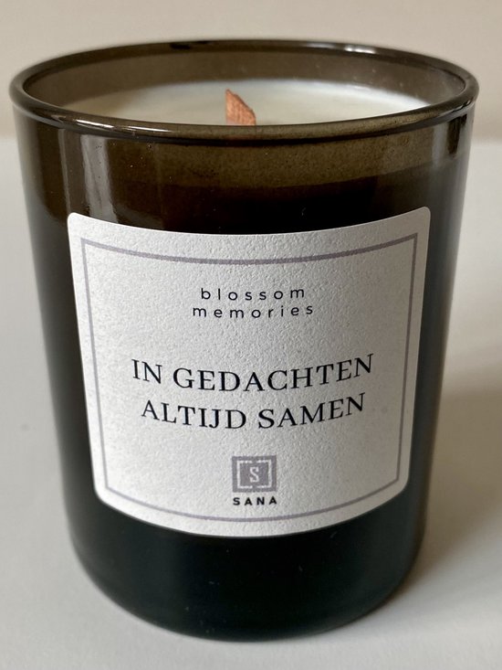 Herdenkingskaars - Geurkaars - Zwart - IN GEDACHTEN ALTIJD SAMEN - 45 ...