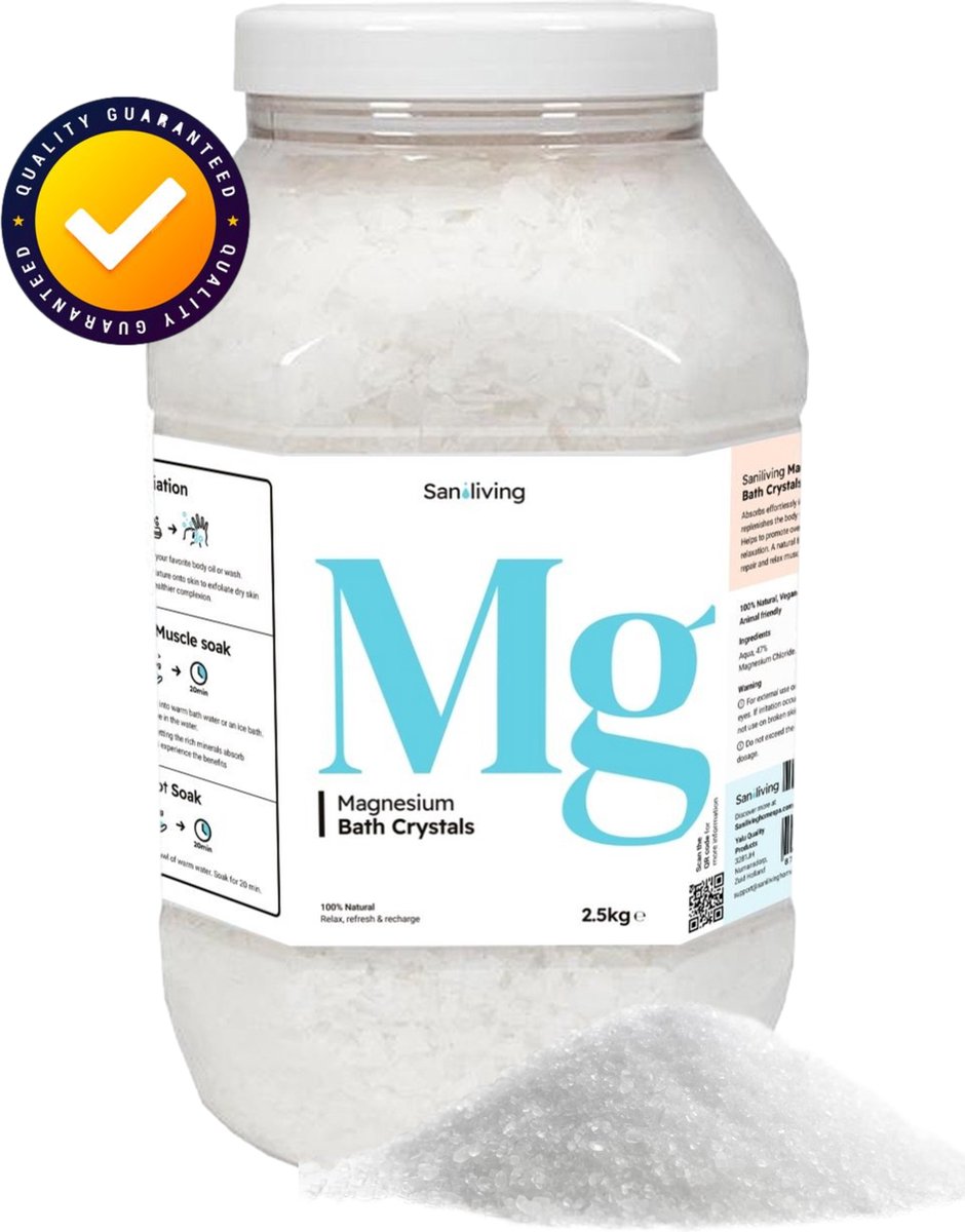 Saniliving Magnesium vlokken 2.5kg - Himalaya Zeezout - Relax en ...
