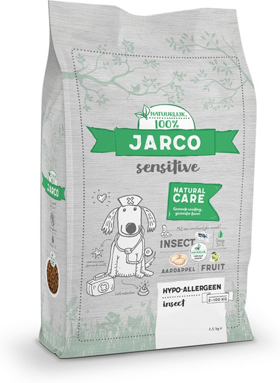 Jarco Dog Sensitive Natural Care Insecten - Hondenvoer - 2.5 kg | bol