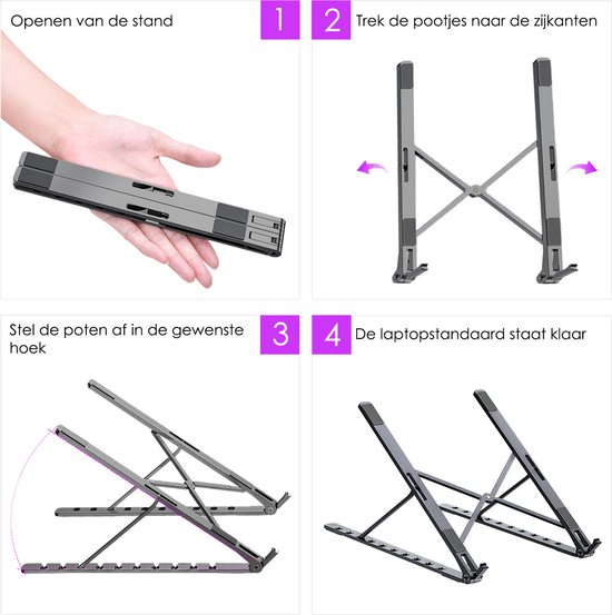 Laptop Standaard Aluminium Laptop Stand - Ergonomisch Verstelbare ...