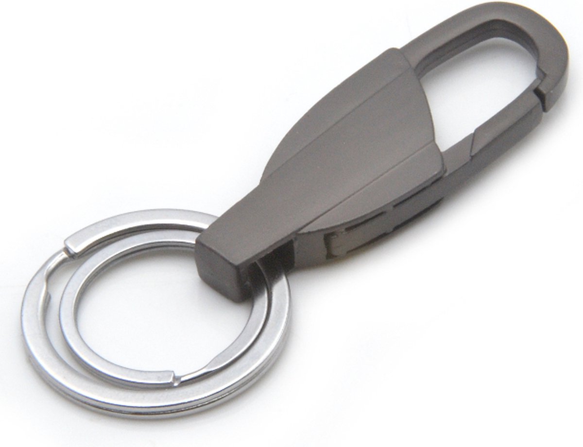 Metalen sleutelhanger voor mannen en heren grijs bruin metaal met ...