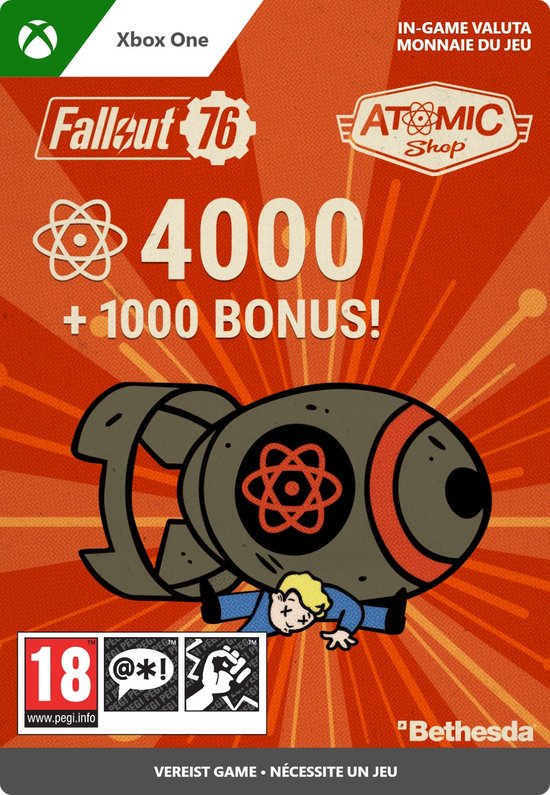 Fallout 76: 4000 (+1000 Bonus) Atoms - Xbox One Download | bol