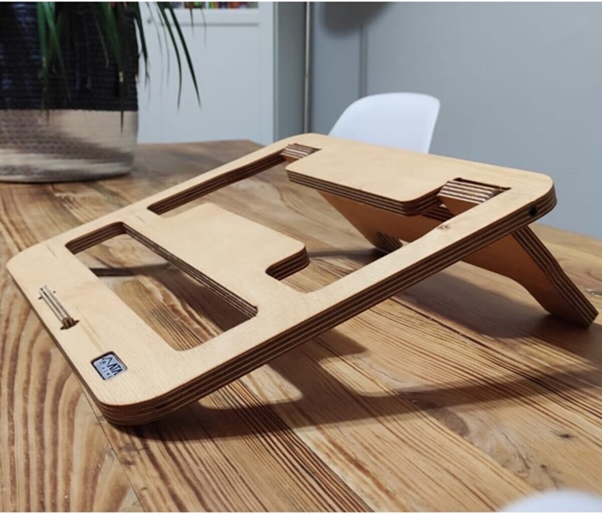 Houten Laptophouder - Laptop Standaard - Laptophouder Bureau - Laptop ...