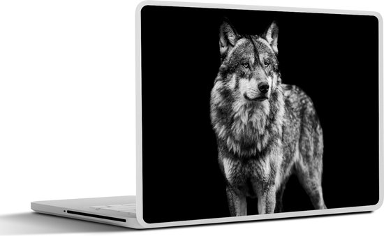 Laptop sticker - 14 inch - Wolf - Dieren - Wild - Zwart - Wit ...