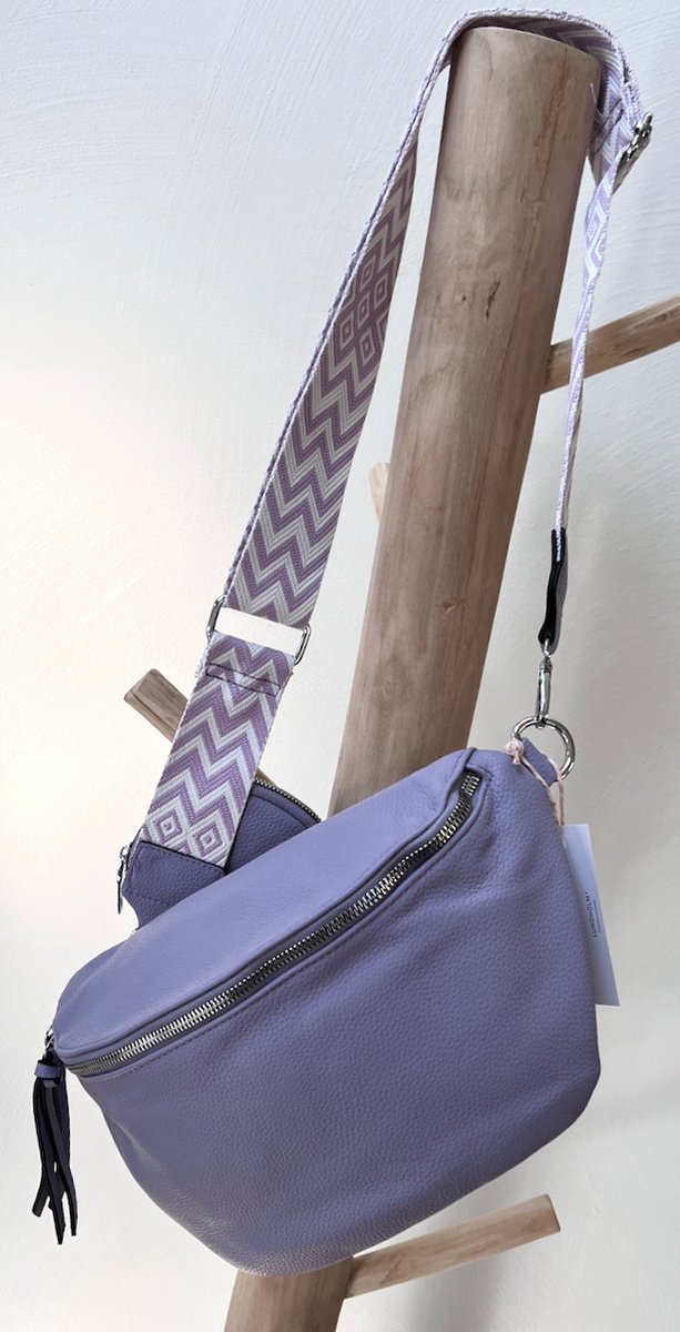 Lundholm heuptasje dames groot paars lila met tassenriem bag strap ...