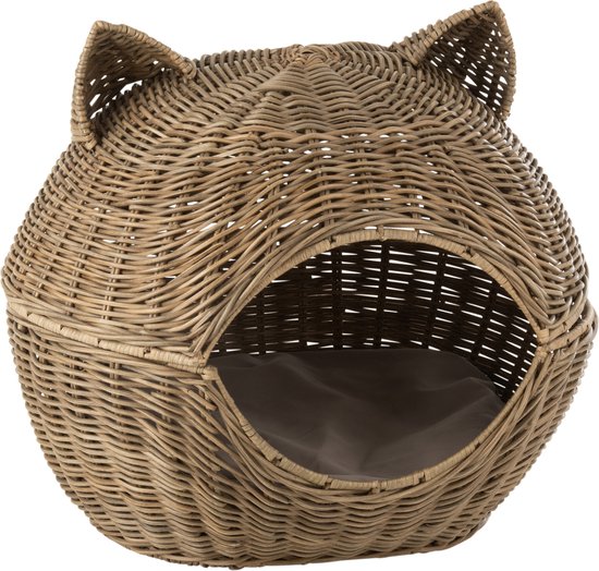 J-Line Kattenmand+Kussen Rotan Naturel | bol.com