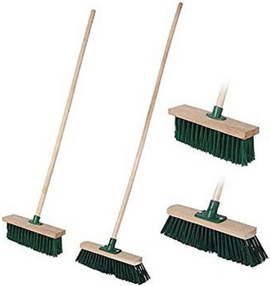 Balai de rue en bois / balai d'extérieur elaston rouge 40 cm avec ...