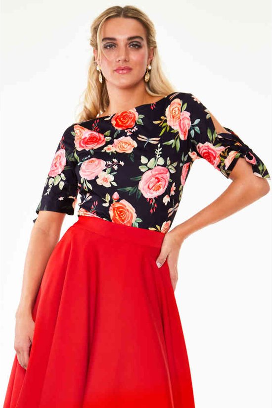 Voodoo Vixen Top -S- Rosabeth Floral knit Zwart | bol.com