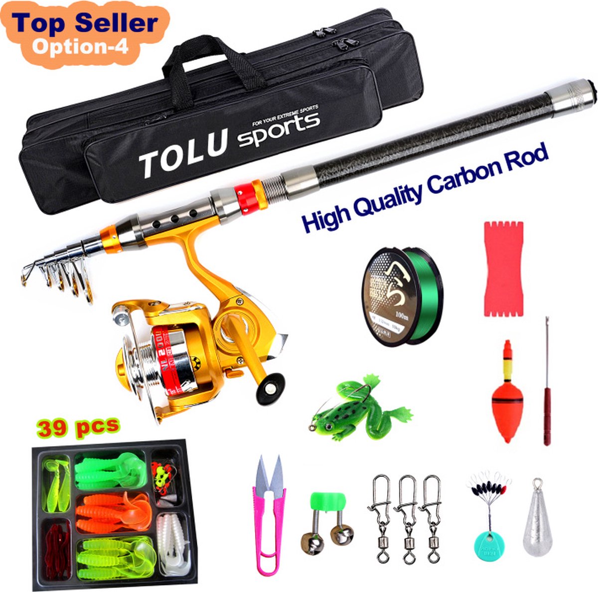 Vishengel set - Telescopische vishengel 2.1 m - Set incl. benodigde ...