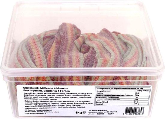 Snoep - Matten In 4 Kleuren - 1kg - In Hersluitbare Bewaardoos | bol
