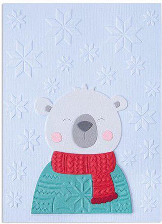 Sizzix Thinlits Die Set 4PK w/Textured Impressions - Cozy Bear 665496 Lisa Jones | bol