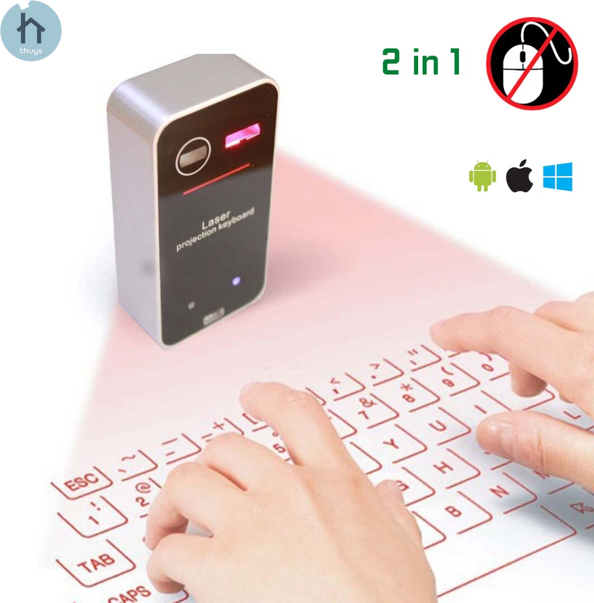 Clavier laser VibeGoods - Clavier laser Bluetooth Plug and Play ...