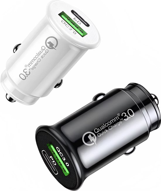 Autolader Usb A And Usb C Auto Oplader Usb Usb C Autolader 2 Poorten