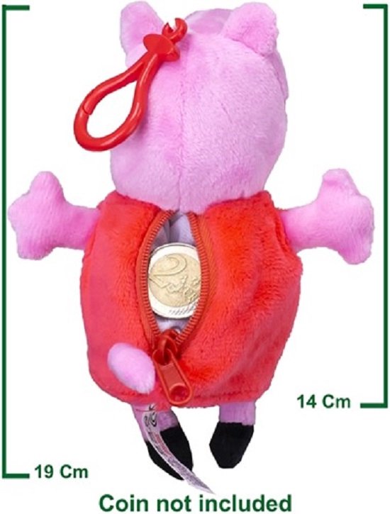 Peppa Pig - Suzy sheep knuffel - met ophangclip en vakje voor muntgeld ...