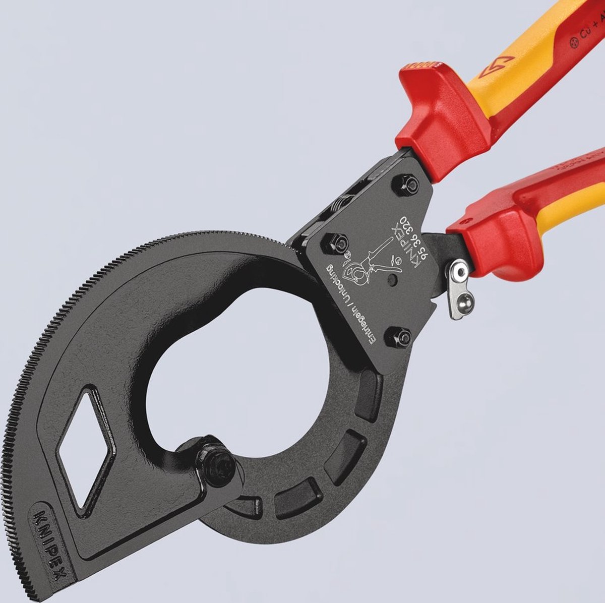 Kabelkniptang ratel 320mm VDE 2c-gr. Knipex | bol.com