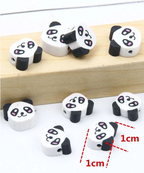 50 stuks kralen panda 1 cm Polymeer klei kralen | bol.com