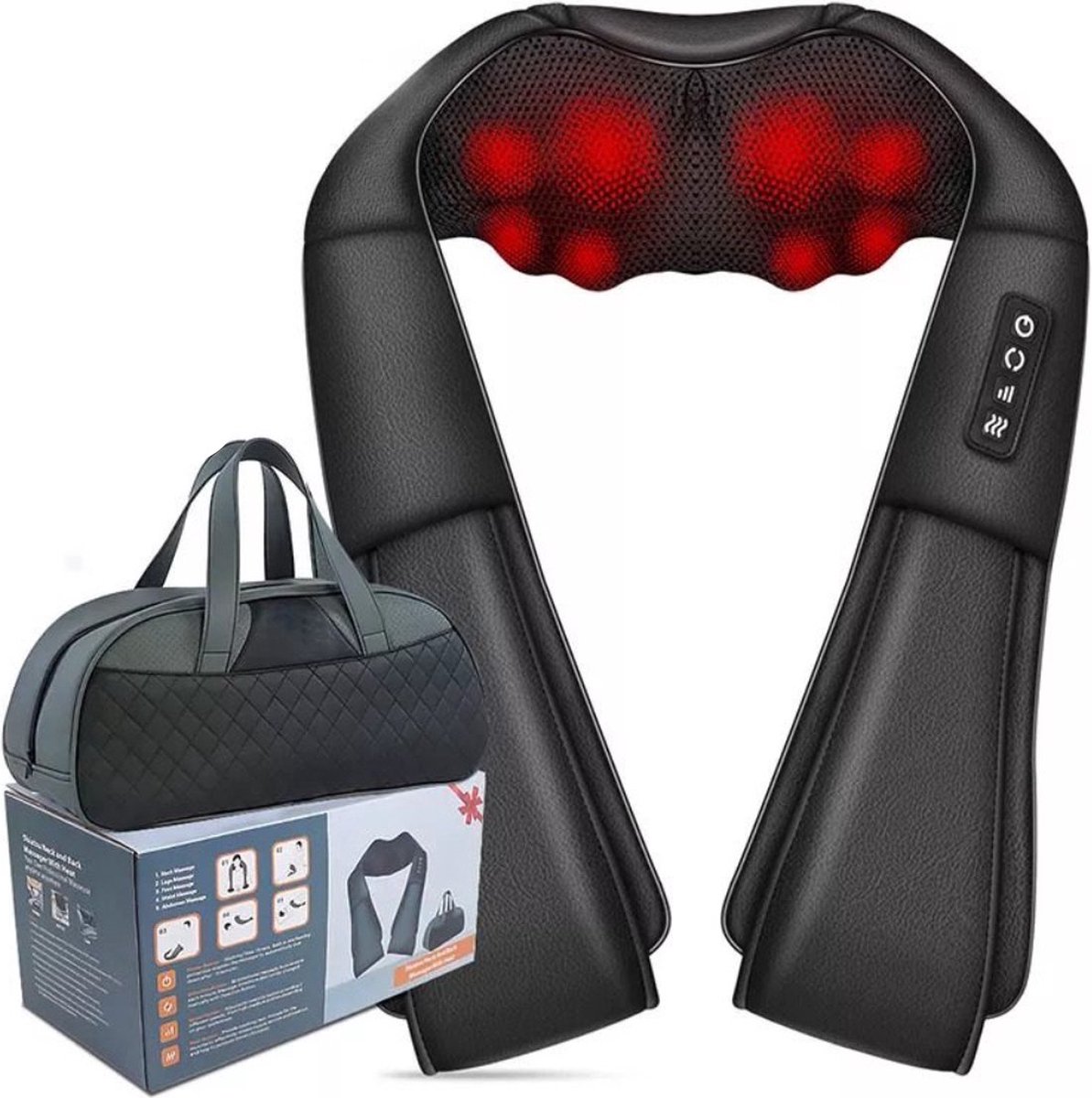 Shiatsu Massage Kussen - Electrische Nek, Schouder en Rugmassage ...