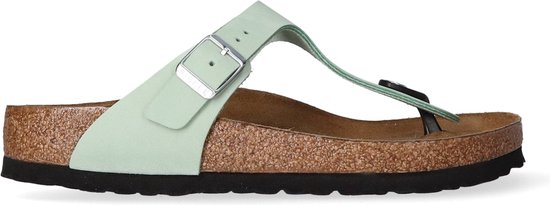 Birkenstock Gizeh Dames Slippers Matcha Regular-fit | Groen | Nubuck ...